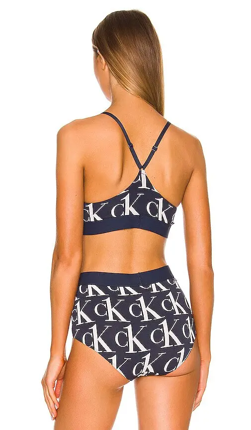 Calvin Klein Light Lined Bralette In Navy