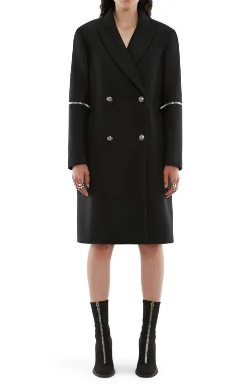 Alexander McQueen Alexander Spiral Zip Oversized Wool Coat