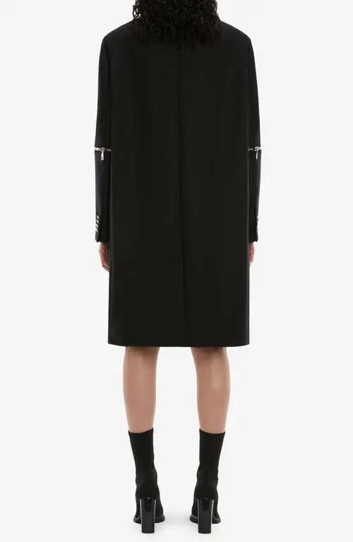Alexander McQueen Alexander Spiral Zip Oversized Wool Coat