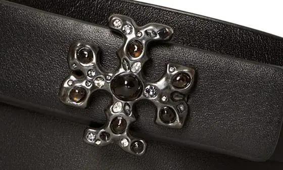 Tory Burch Kira Embellished Logo Belt