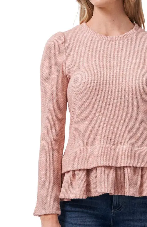 CECE DUPRAZ Puff Sleeve Peplum Sweater