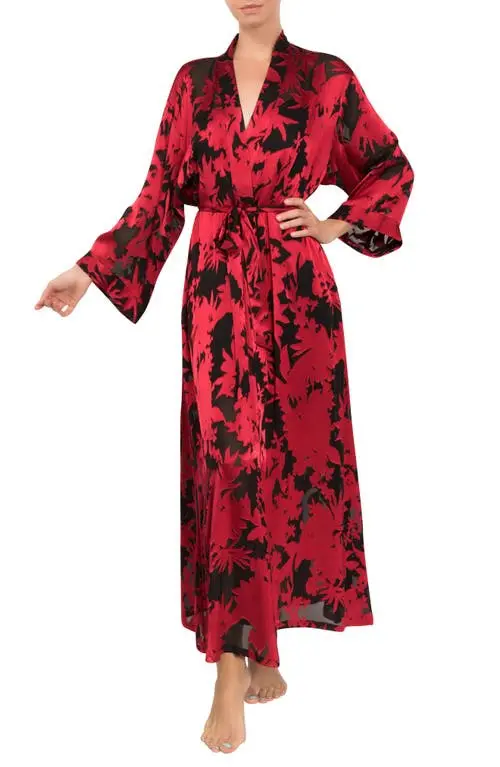 EVERYDAY RITUAL Colette Floral Print Robe - Red Black Floral