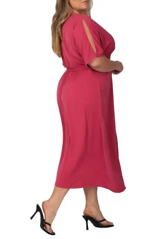 STANDARDS & PRACTICES V-neck Midi Dress - Rose