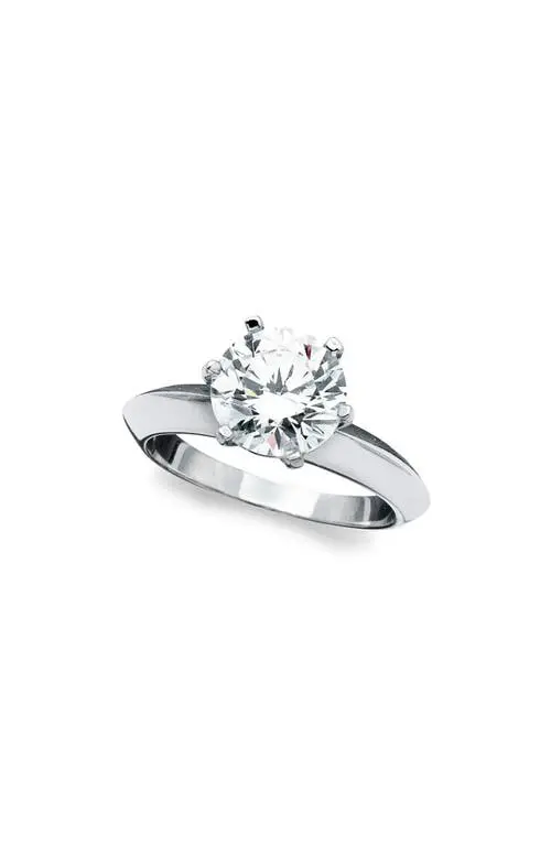 CRISLU Cubic Zirconia Solitaire Ring - Platinum