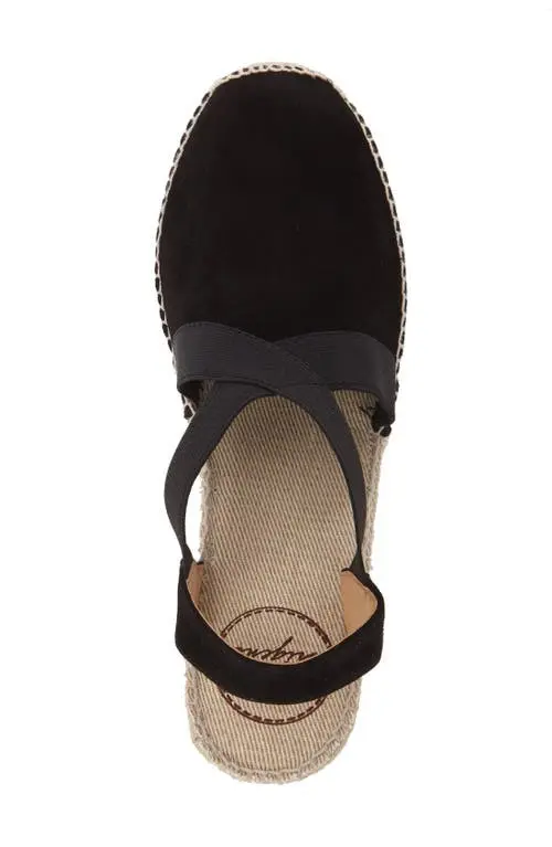 TONI PONS Tona Espadrille Wedge Sandal - Black Suede