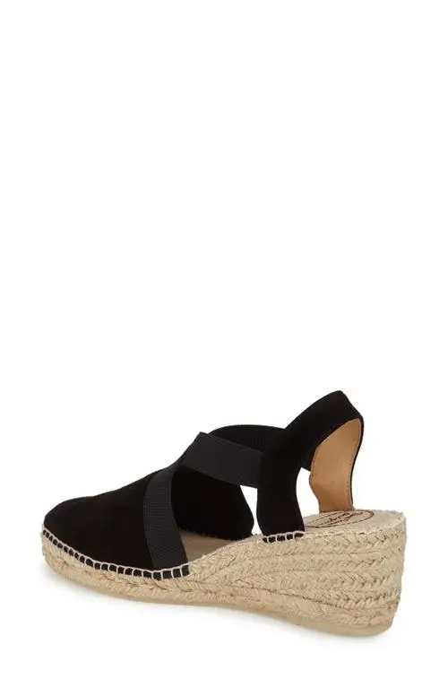 TONI PONS Tona Espadrille Wedge Sandal - Black Suede