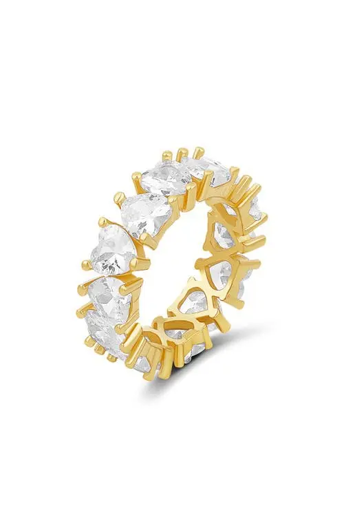 SHYMI Heart Cubic Zirconia Eternity Ring - Gold/white