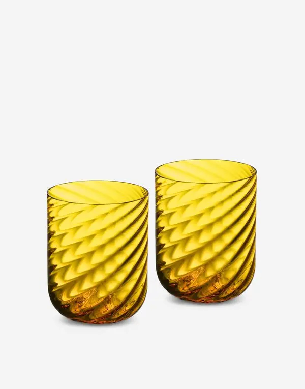 Dolce & Gabbana Set 2 Hand-blown Murano Water Glasses - Multicolor
