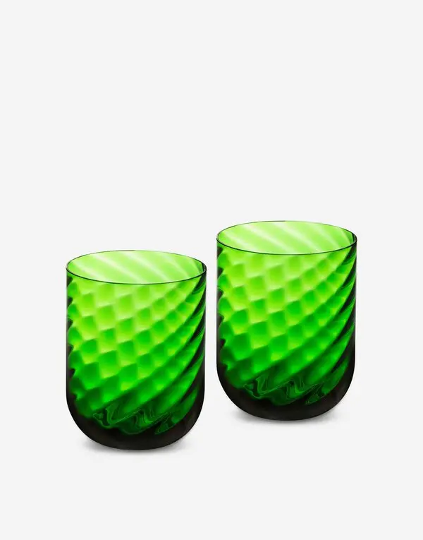 Dolce & Gabbana Set 2 Hand-blown Murano Water Glasses - Multicolor