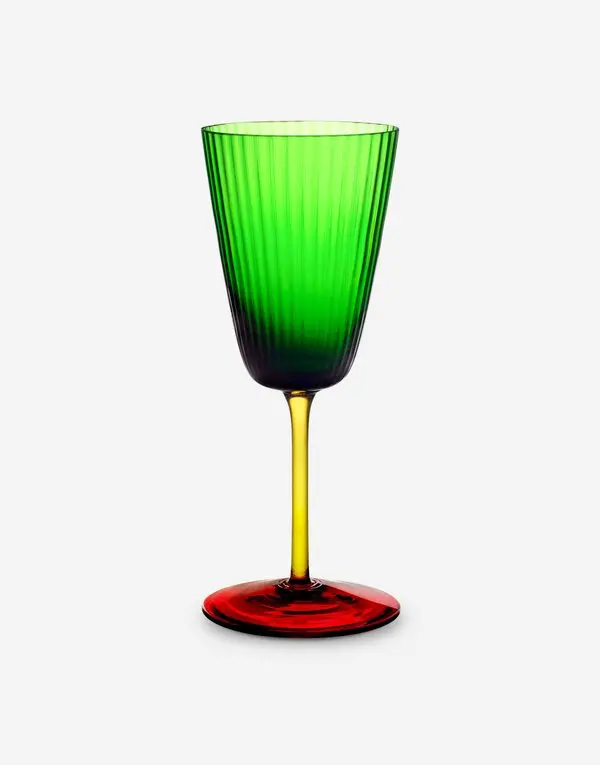 Dolce & Gabbana Hand-blown Murano White Wine Glass - Multicolor
