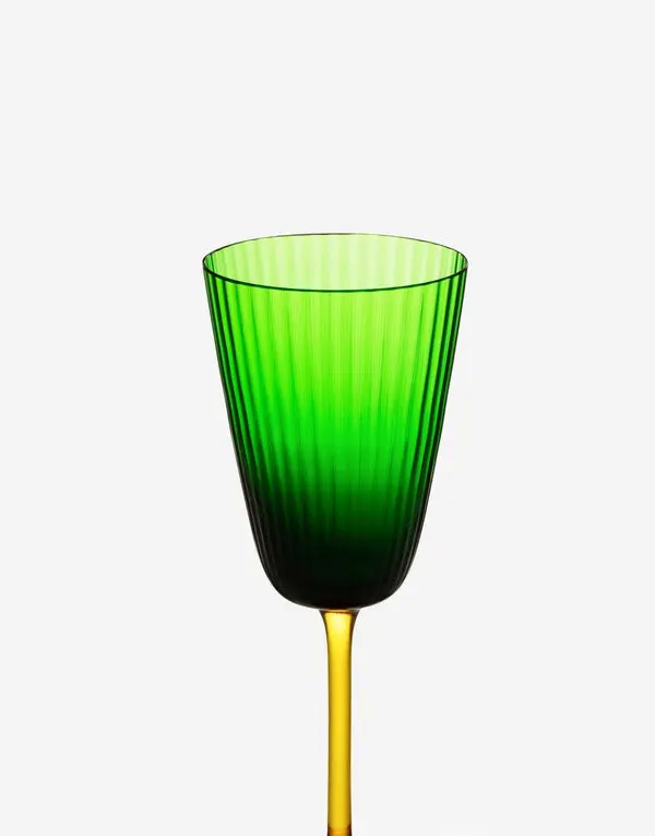 Dolce & Gabbana Hand-blown Murano White Wine Glass - Multicolor