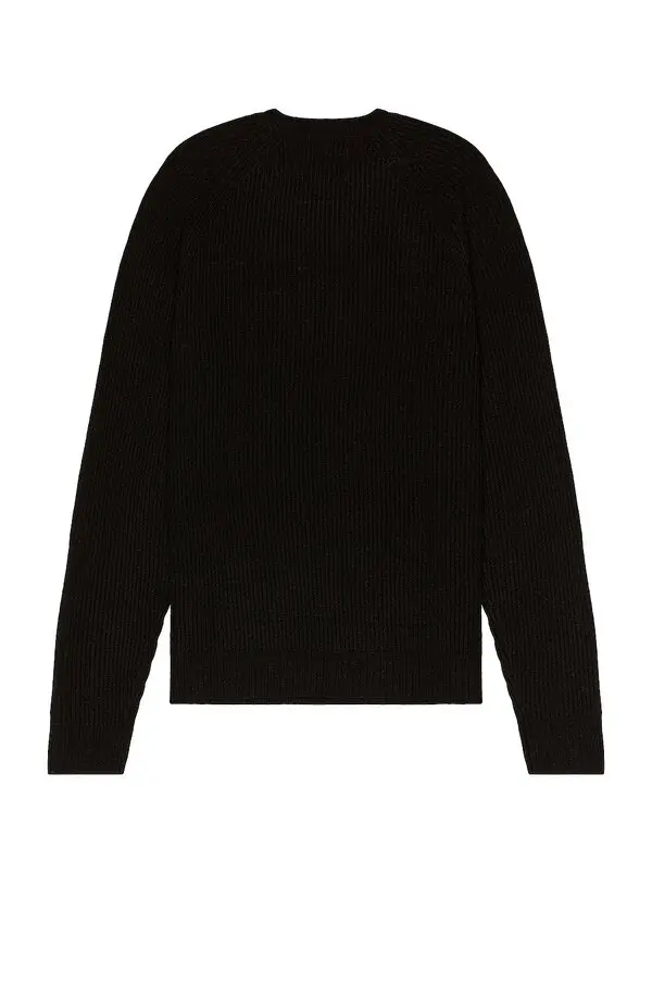 SCHOTT Ribbed Wool Crewneck Sweater - Black