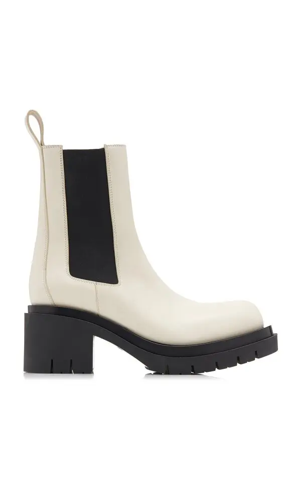 Bottega Veneta The Lug Leather Ankle Boots - White