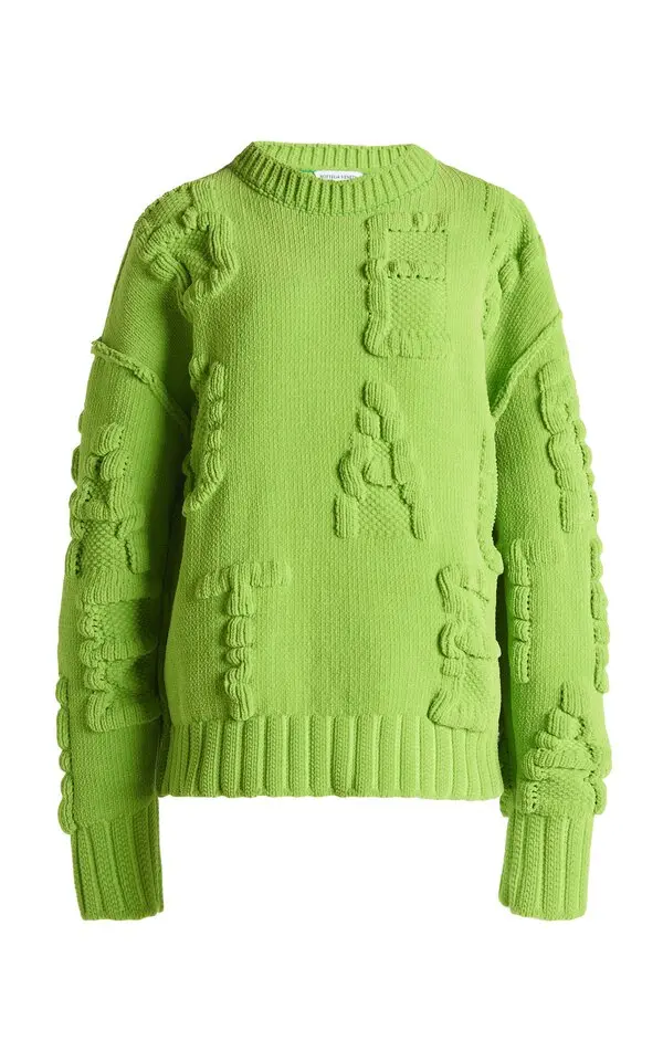 Bottega Veneta Logo-knit Chenille Sweater - Green
