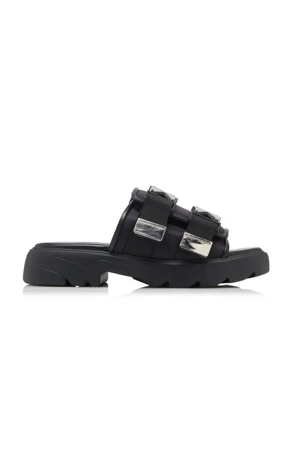 Bottega Veneta Flash Buckled Leather And Rubber Sandals - Black
