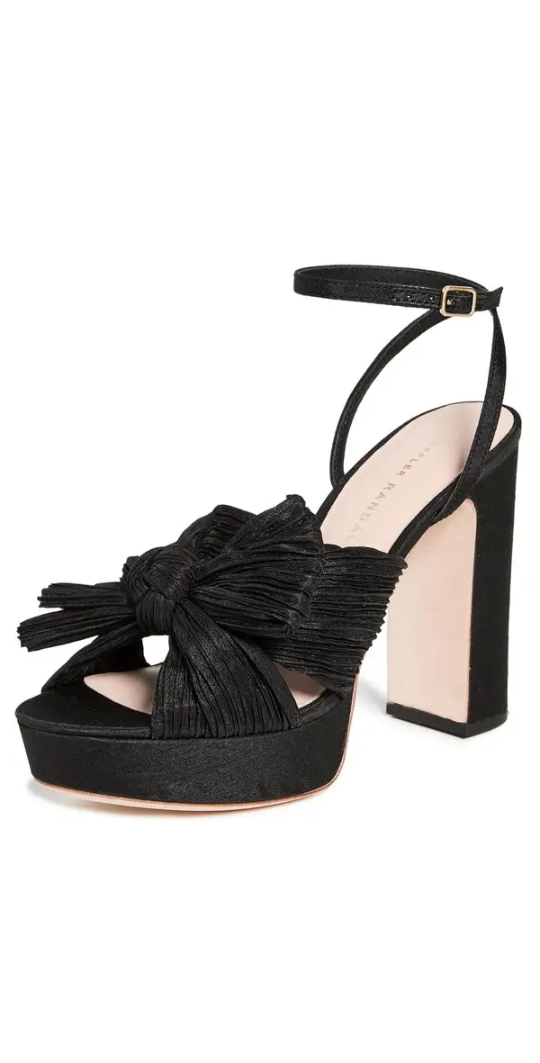 LOEFFLER RANDALL Pleated Platform Sandals - Black