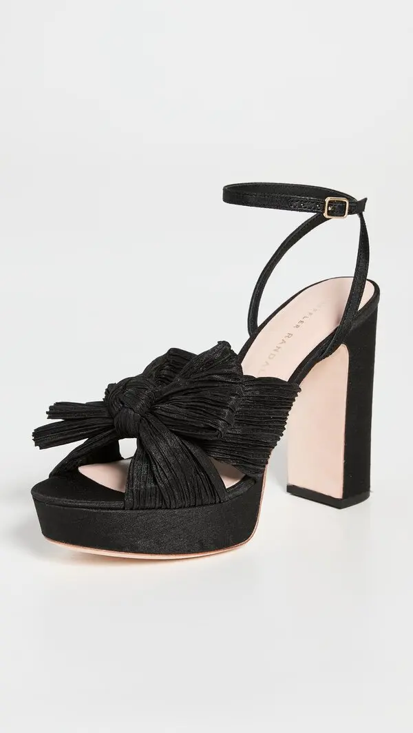 LOEFFLER RANDALL Pleated Platform Sandals - Black