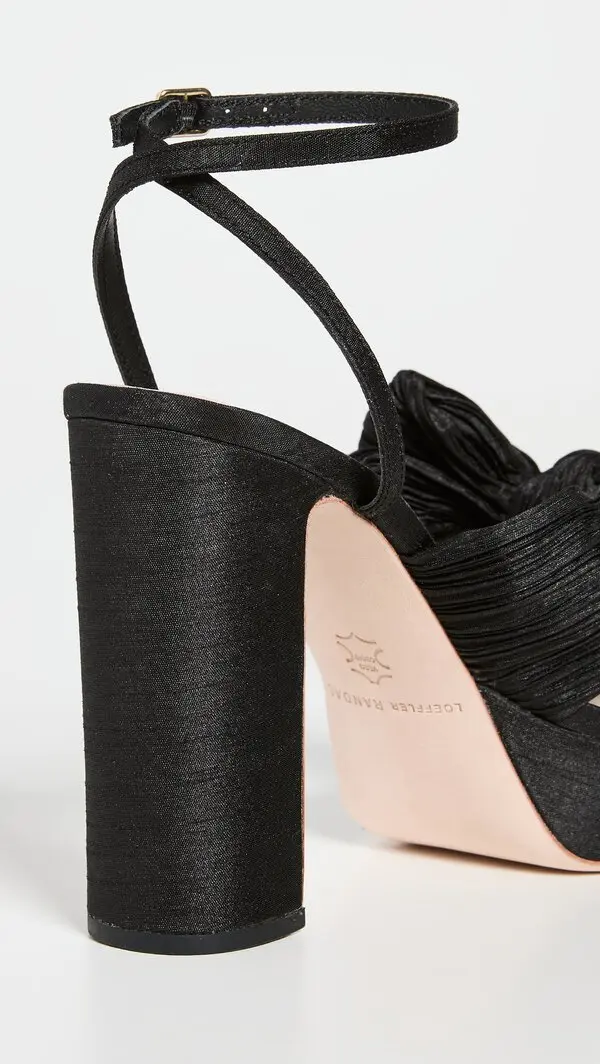LOEFFLER RANDALL Pleated Platform Sandals - Black