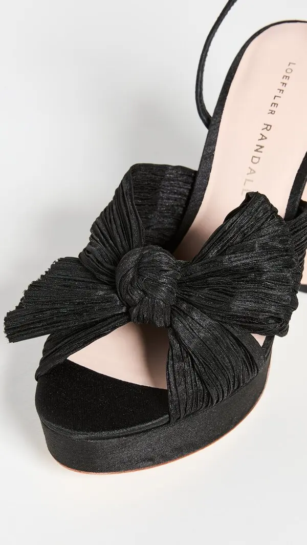 LOEFFLER RANDALL Pleated Platform Sandals - Black