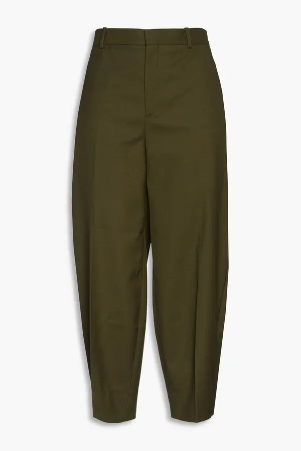 Rodebjer Aia Cropped Gabardine Tapered Pants - Army Green