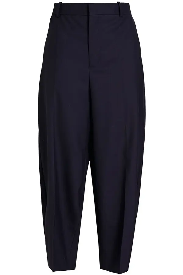 Rodebjer Aia Cropped Gabardine Tapered Pants - Navy