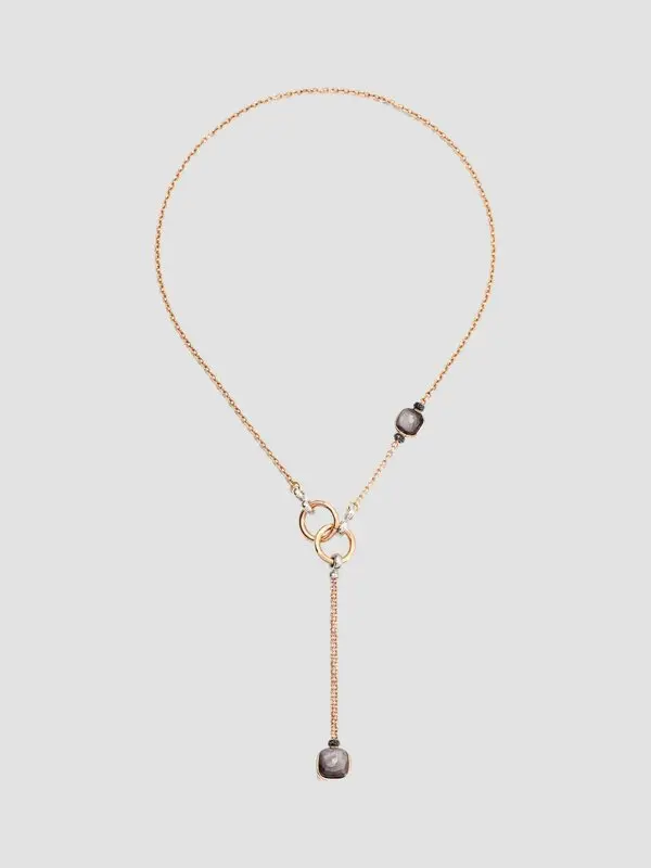 Pomellato Nudo Two-tone 18k Gold, Obsidian & Diamond Necklace - Black