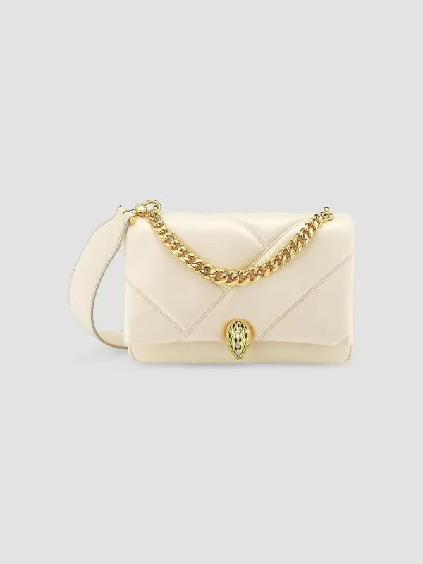 BVLGARI Serpenti Cabochon Matelassé Leather Mini Bag - Ivory Opal