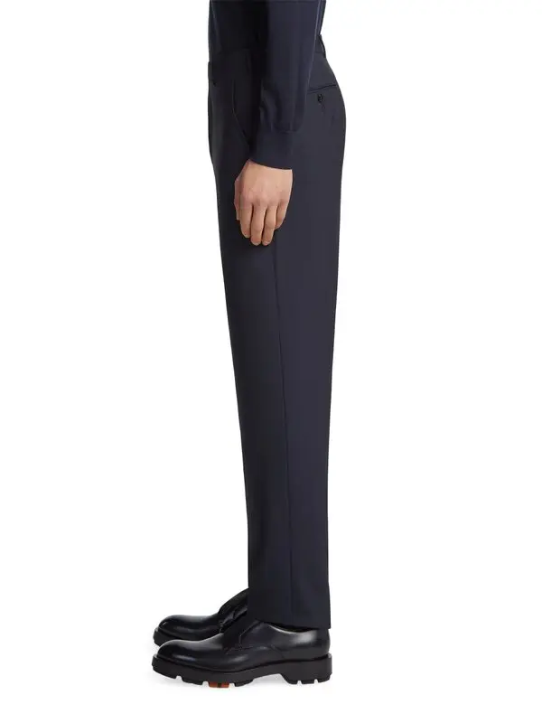 Zegna High Performance Wool Pants - Navy Blue