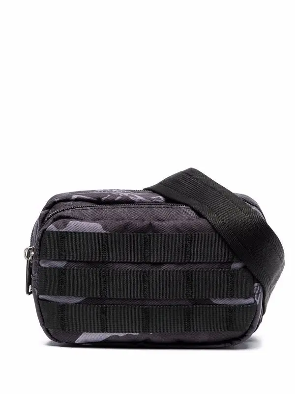 Diesel Camouflage-print Quilted Belt Bag - Black
