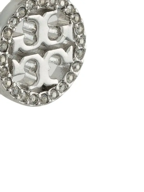 Tory Burch Icon Pavé Hoop Earrings
