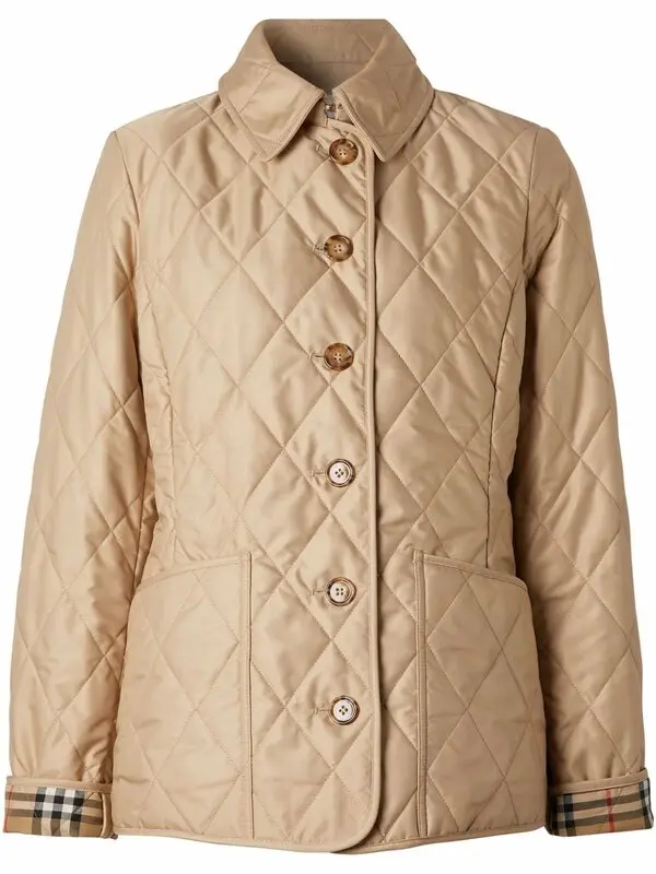 Burberry Diamond-quilted Jacket - Neutrals