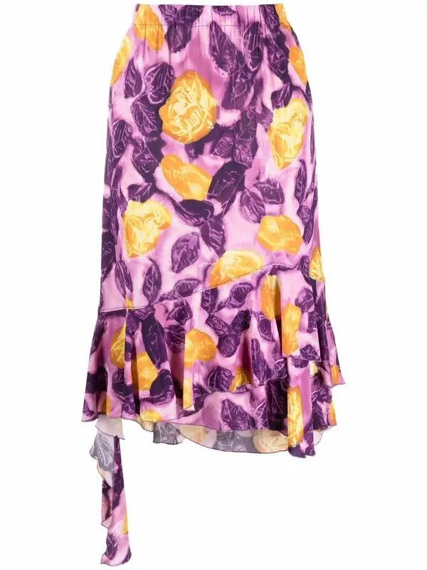 Marni Graphic-print Midi Skirt - Purple