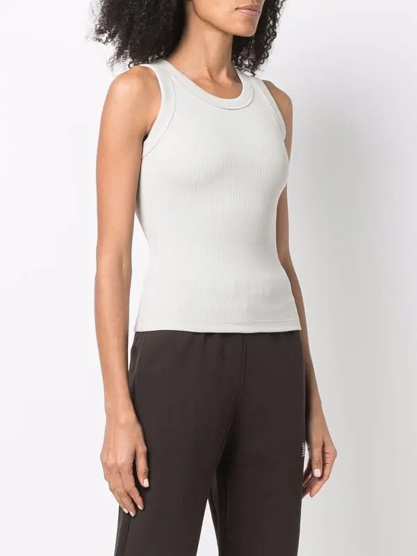 STYLAND Ribbed Slim-cut Vest - Grey