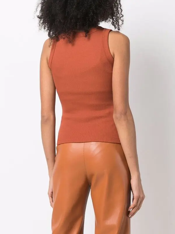 STYLAND Fine-ribbed Vest Top - Orange