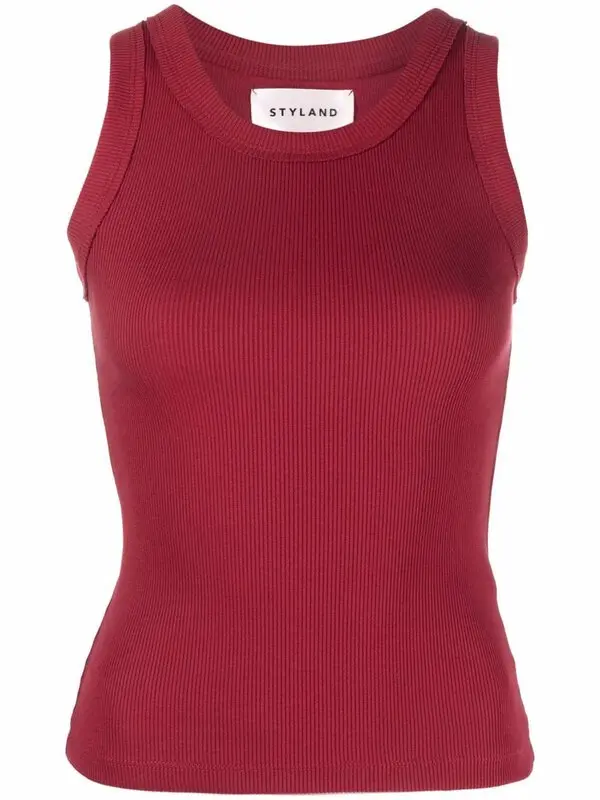 STYLAND Fine-ribbed Tank Top - Red