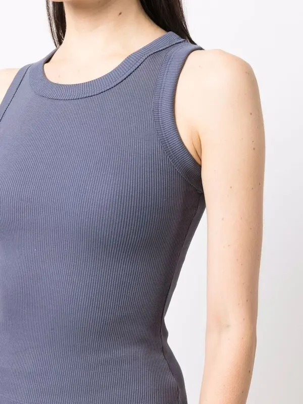 STYLAND Jersey Ribbed Knit Vest - Blue