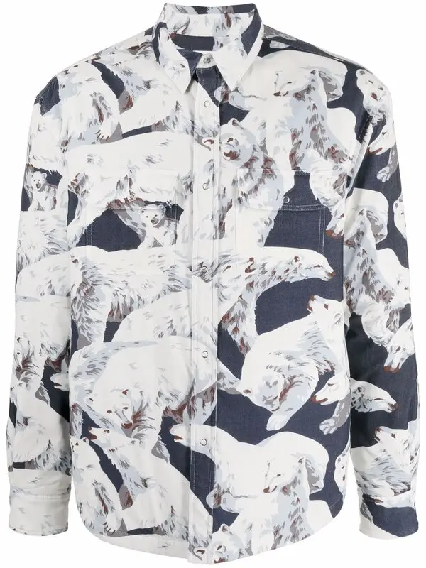 Kenzo Polar Bear Light Weight Jacket In White 60% Off Editorialist