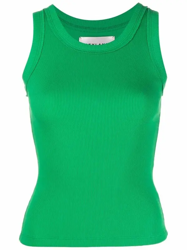 STYLAND Fine-ribbed Tank Top - Green
