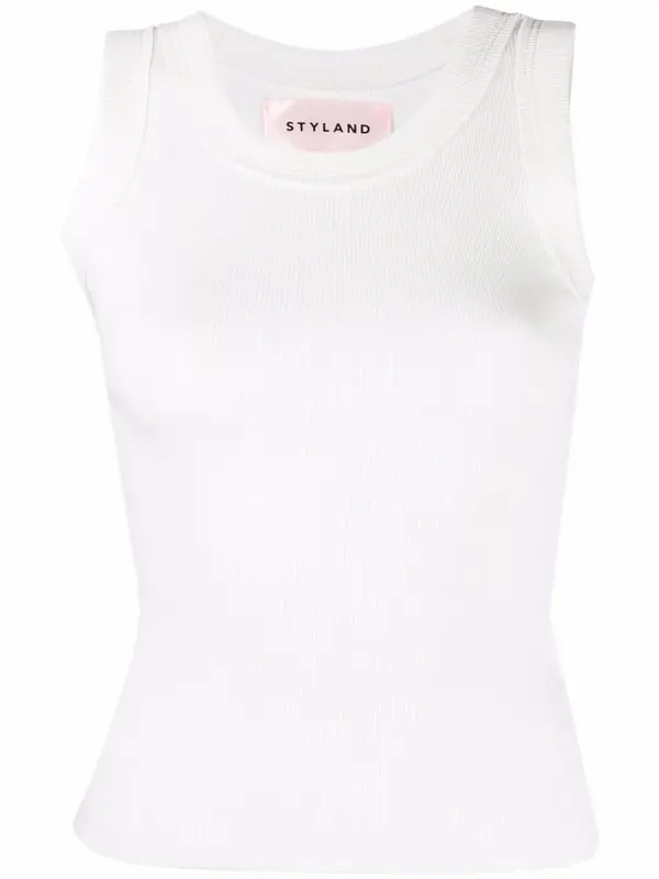STYLAND Organic Cotton-blend Vest Top - White