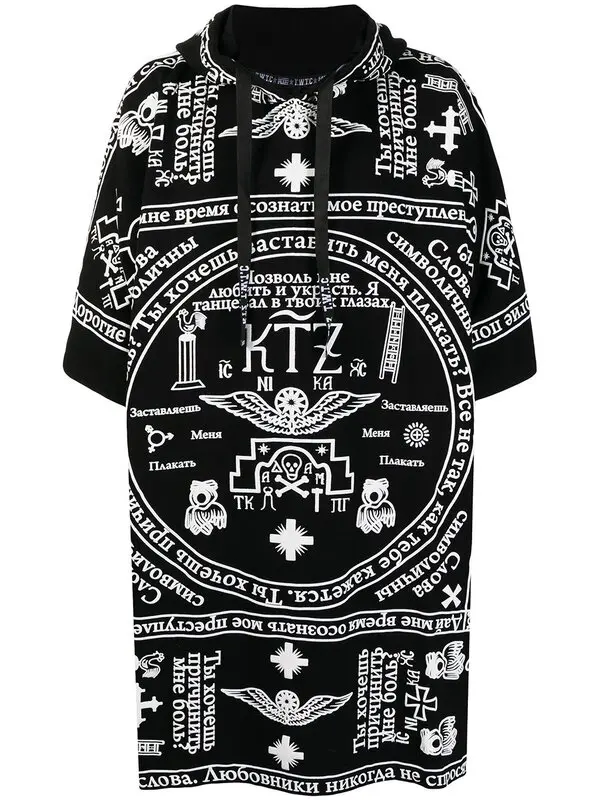 KTZ Church Print Hooded Kaftan