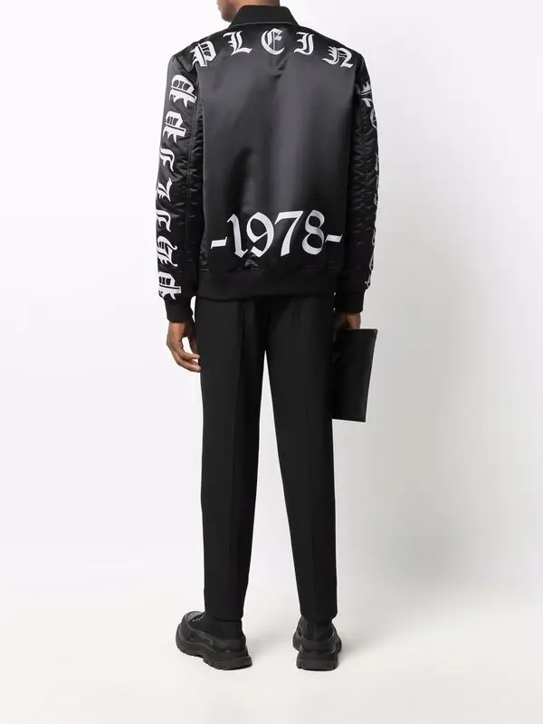 Philipp Plein Logo-print Bomber Jacket - Black