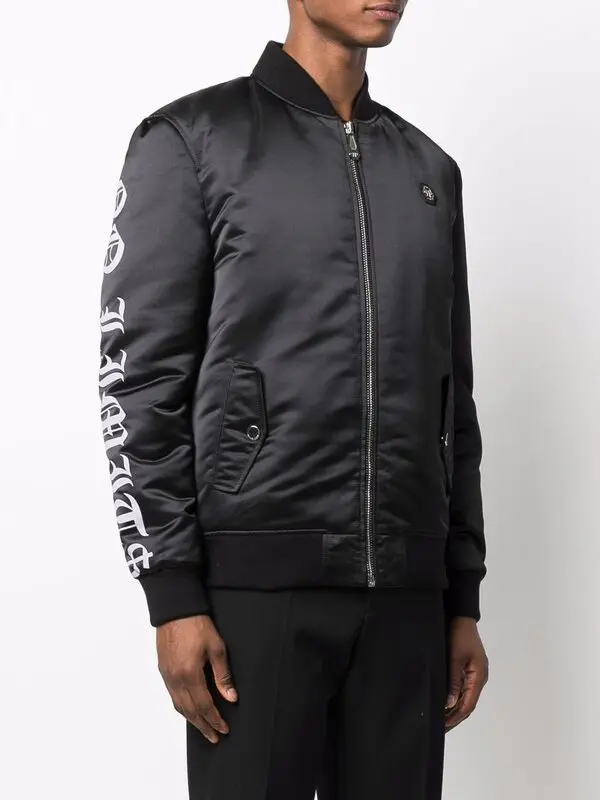 Philipp Plein Logo-print Bomber Jacket - Black