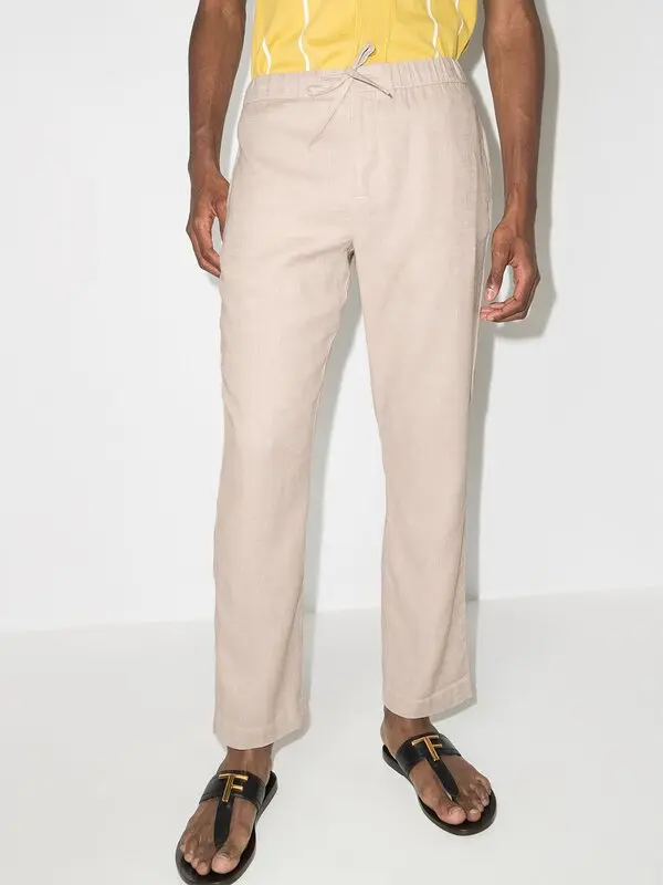Frescobol Carioca Oscar Drawstring Chino Trousers - Neutrals