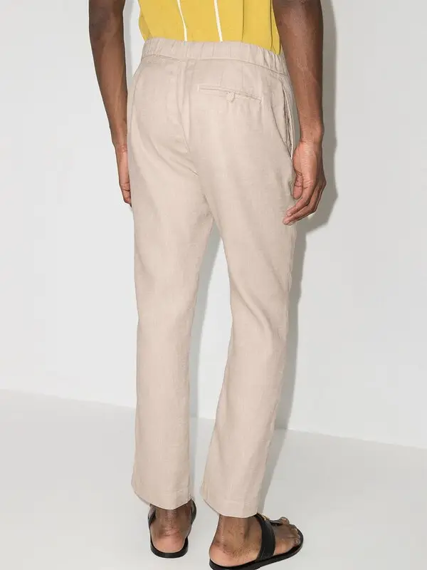 Frescobol Carioca Oscar Drawstring Chino Trousers - Neutrals