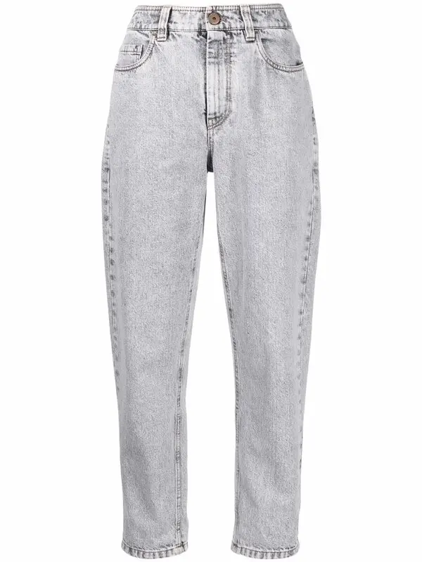 Brunello Cucinelli Tapered-leg Jeans - Grey