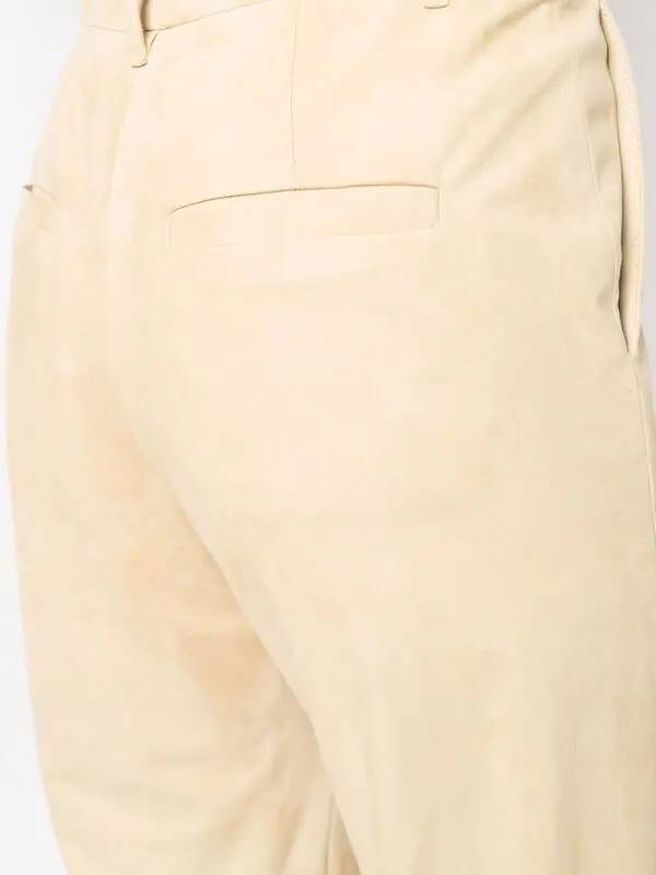 Brunello Cucinelli Cuffed-ankle Leather Trousers