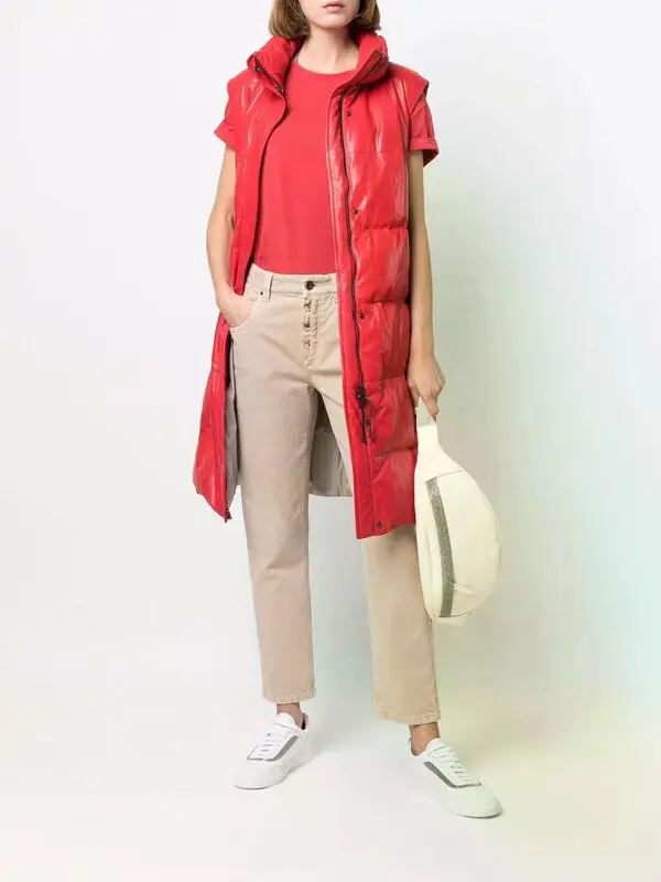 Brunello Cucinelli Down-padded Leather Gilet Coat