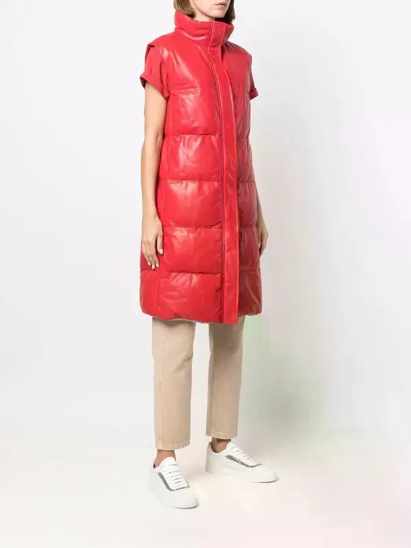 Brunello Cucinelli Down-padded Leather Gilet Coat