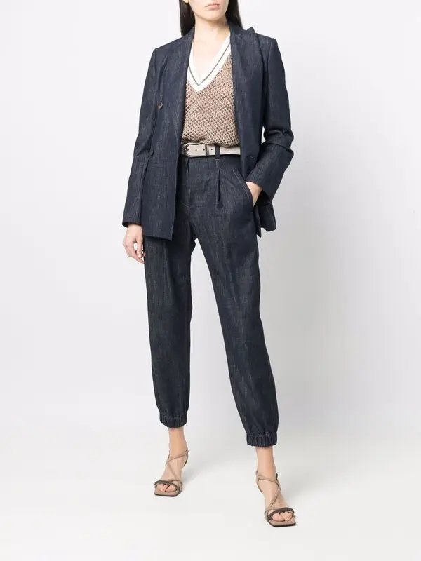 Brunello Cucinelli Denim Double-breasted Blazer