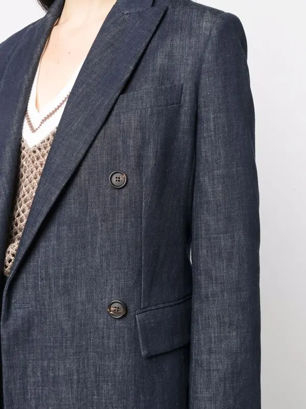 Brunello Cucinelli Denim Double-breasted Blazer